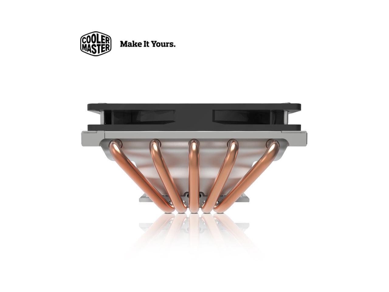 Cooler Master GeminII M5 LED - 2U Low Profile CPU Cooler with 5 Direct Contact Heatpipes & XtraFlo 120 Slim Fire Red LED PWM Cooling Fan for Intel AMD RR-T520-16PK (GeminII M5)