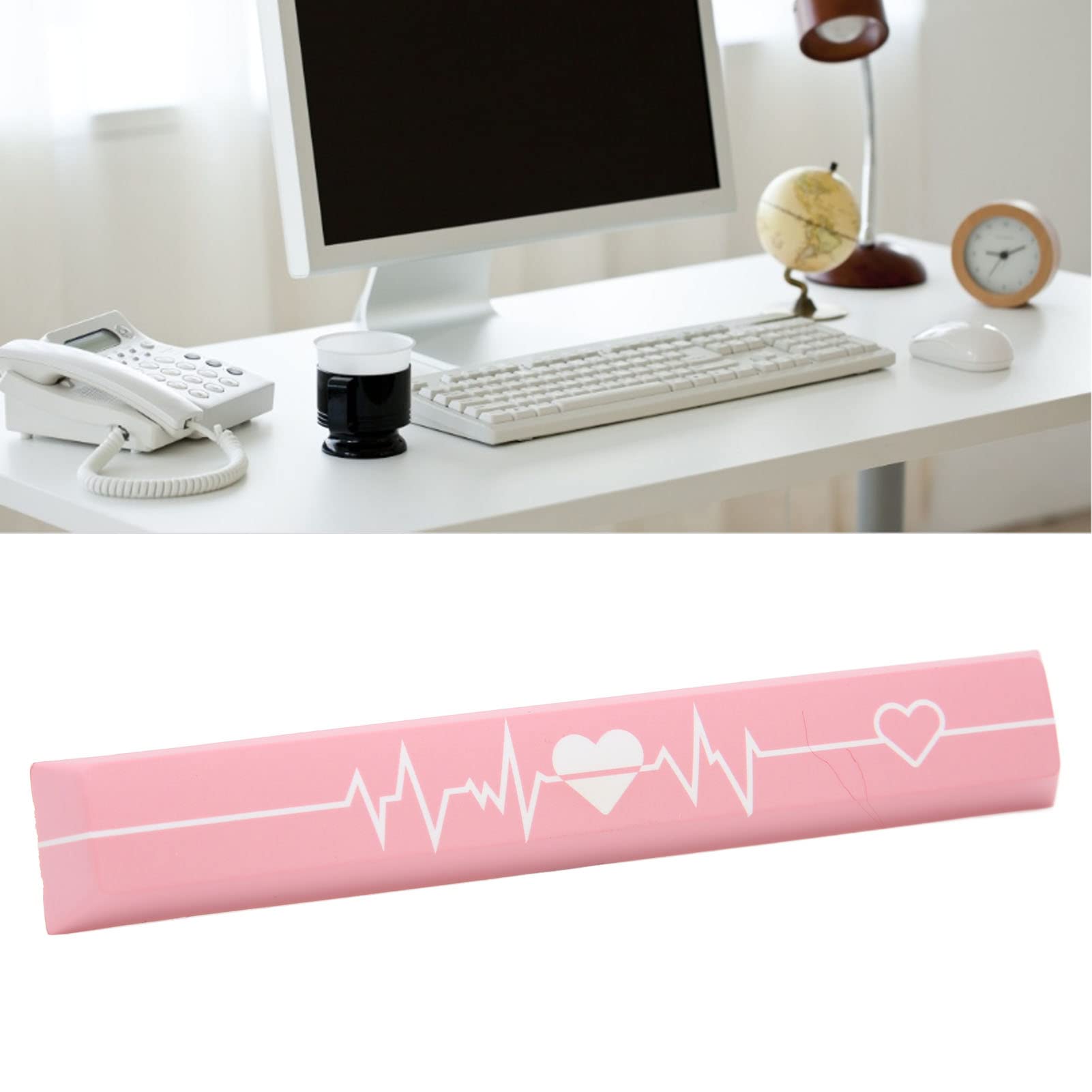 Archuu Heartbeat Cutesy Spacebar Keycaps,PBT Cute Cartoon DIY Mechanical Gaming Keyboards Keycaps, Gaming Keycaps,Keyboard Replacement Accessories