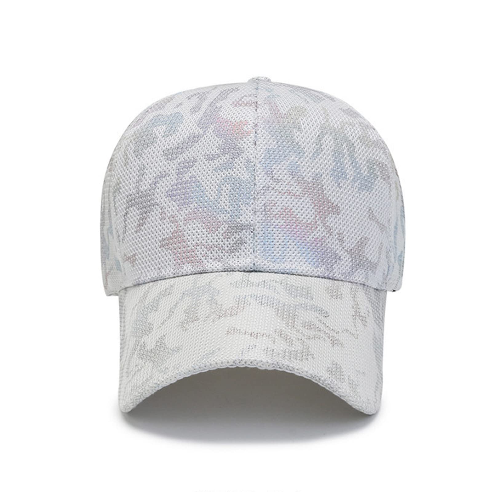 Adjustable Baseball Caps Breathable Mesh Baseball Cap Fashion Sun Hat Sunshade Sports Baseball Cap Suitable for Men and Women (White)