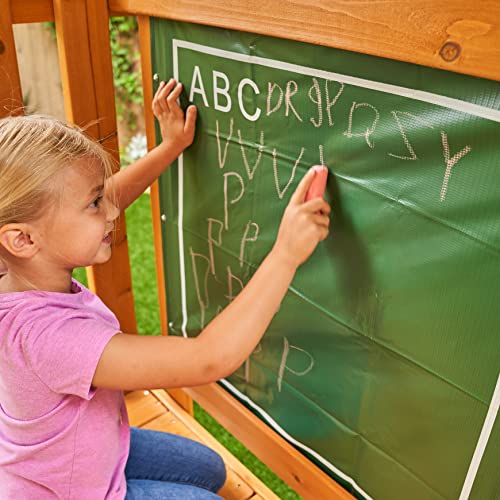 KidKraft Appleton Wooden Swing Set/Playset with Swings, Slide, Rock Wall, Chalkwall, Clubhouse and Sandbox, Ages 3-10, Amazon Exclusive Multicolor