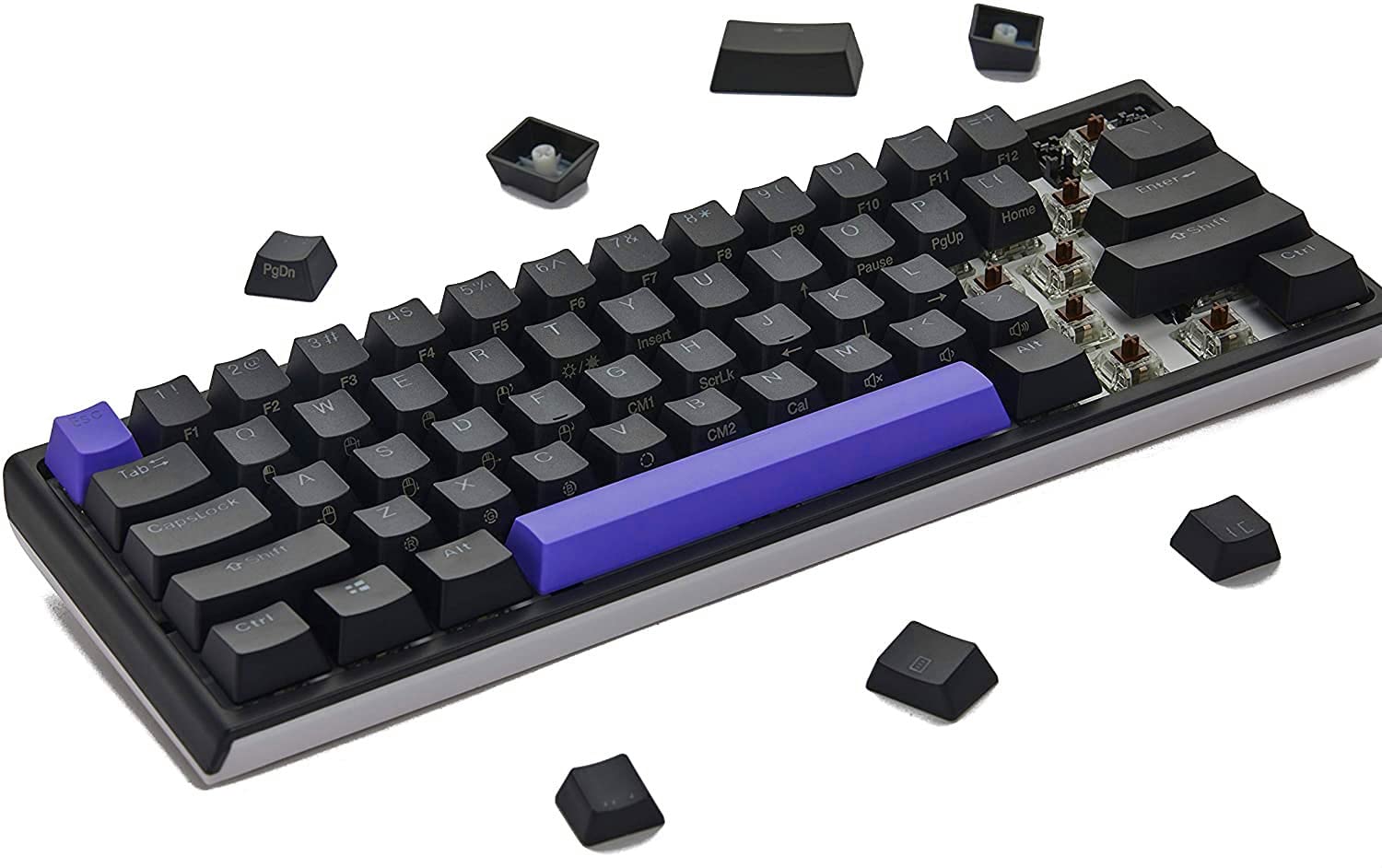 AkkoXDucky BOYI 60% Mechanical Gaming Keyboard,BOYI 61 Mini RGB Cherry MX Switch PBT Keycap 60% RGB Mechanical Gaming Keyboard (Black Color, Cherry MX Red Switch)