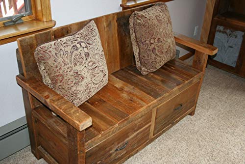 Barn Wood Bench with Back