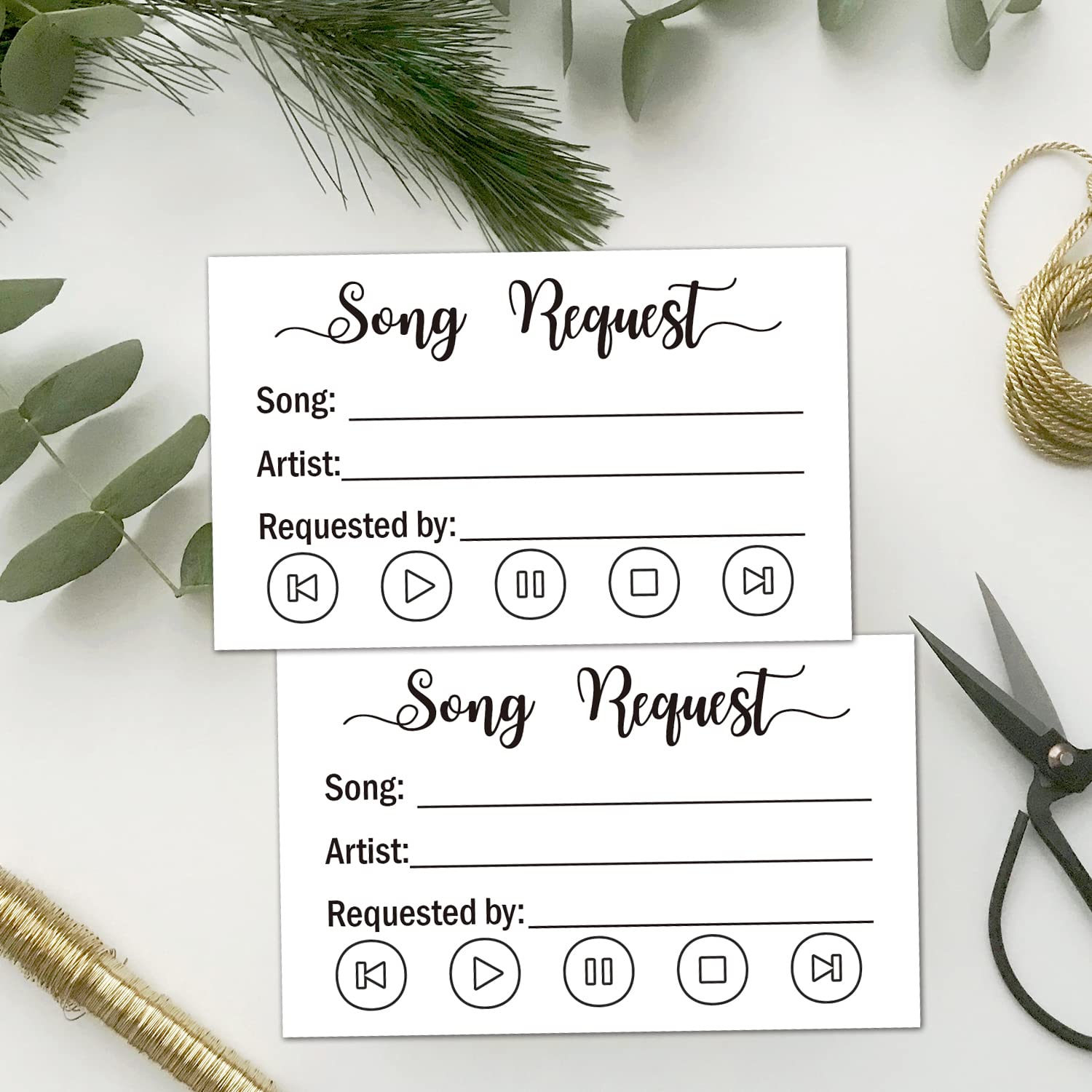TENTADO 50 Song Request Cards for Wedding DJ, Prom, Party, Response Card, Plain RSVP kit for Wedding, Baby Bridal Shower, Birthday, Invitations, 3.5 X 2 inches