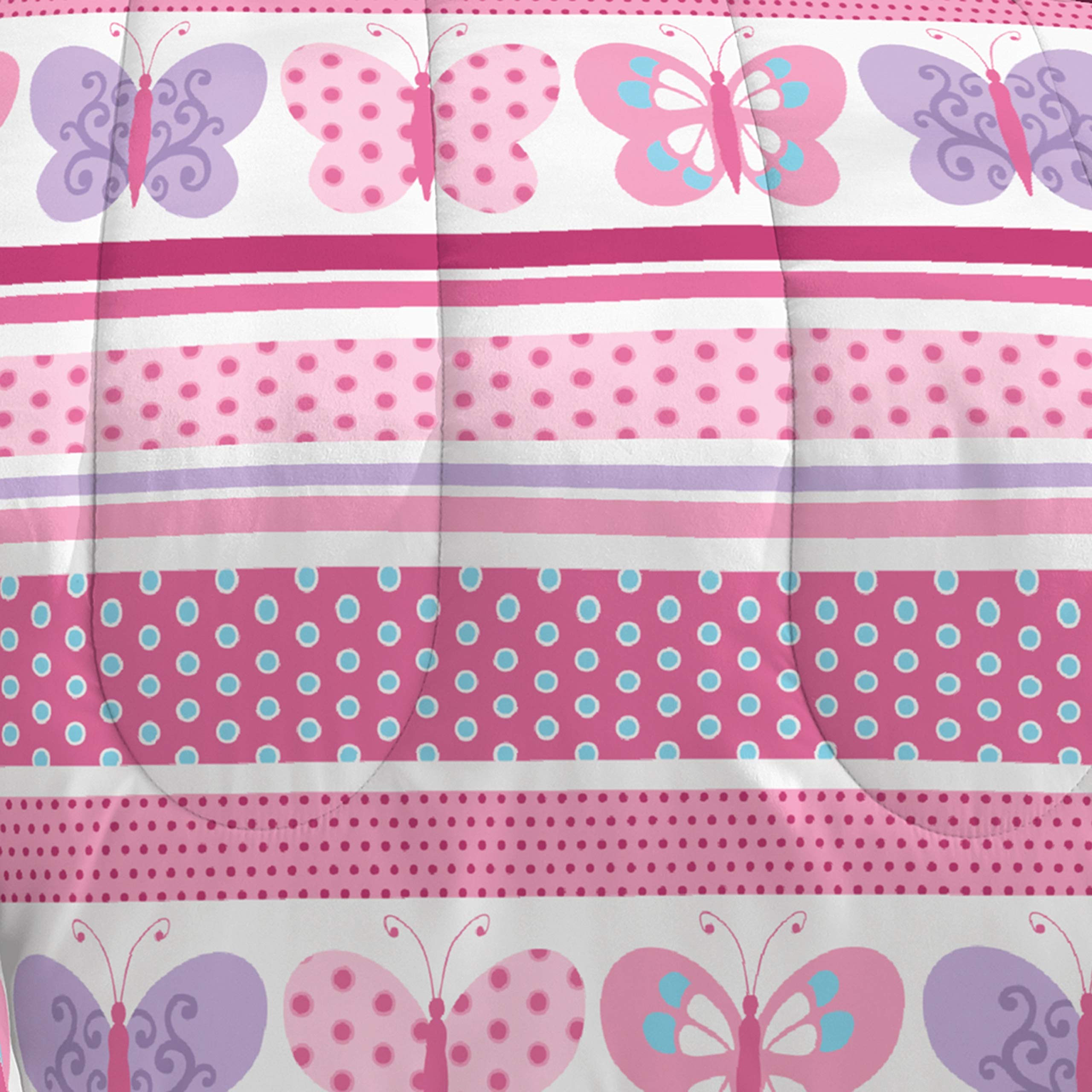 Dream Factory Butterfly Dots Comforter Set, Toddler, Multi