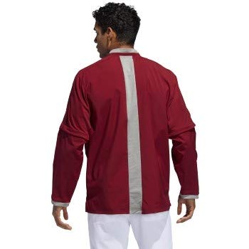 adidas Fielder's Choice 2.0 Convertible Cage Long Sleeve Jacket- Men's Baseball L Collegiate Burgundy/Heather
