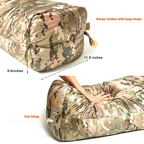 Akmax.cn Military Down Mummy Sleeping Bag for Cold Weather