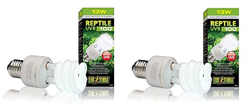 Exo Terra Repti-Glo 5.0 Compact Fluorescent Tropical Terrarium Lamps, 13 Watt (2 Pack)
