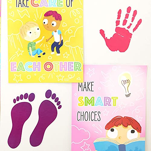 Kids Footprint Decal Stickers for Classroom Decor (32 Pairs)