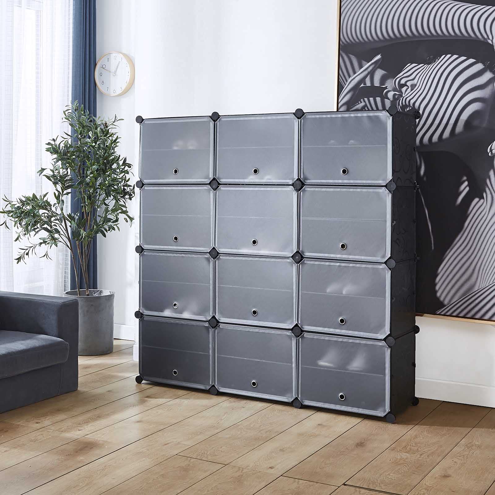 CAMORSA Portable Shoe Rack Organizer, 3x8 Tier Storage Shoe Cabinet for 48 Pair, Shoe Organizer for Heels, Boots, Slippers