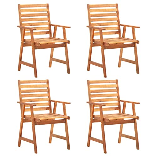 Camerina 5 Piece Patio Dining Set Outdoor Dining Table Set Patio Table and Chairs Set Outdoor Patio Dining Set Solid Wood Acacia 3087136