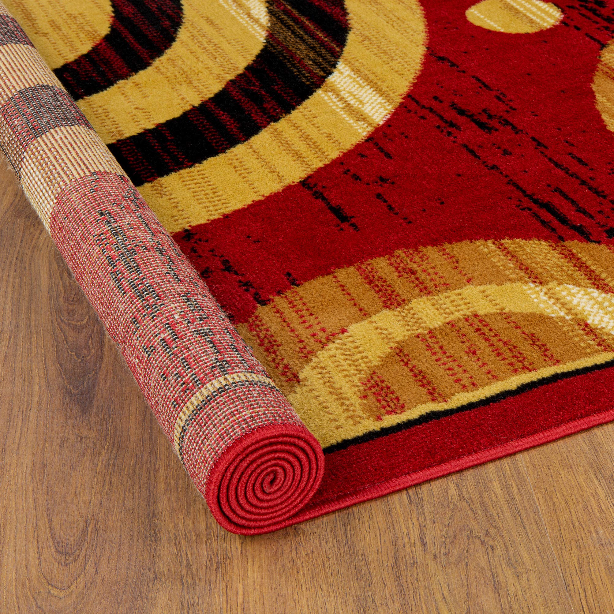 Antep Rugs Kashan King Collection Galaxy Geometric Polypropylene Indoor Area Rug (Maroon/Beige, 5' x 7')