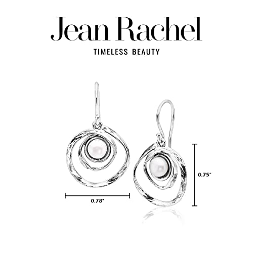 925 Sterling Silver Dangle Drop Earrings Free Form With A Fresh Water Pearl, Antique finish, Hypoallergenic, Nickel and Lead-free, French Wire Earring Back, Made In Israel