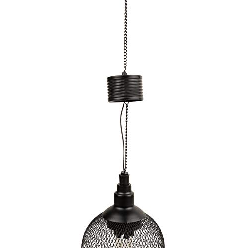 Alpine Corporation QTT391SLR-TM Solar Hanger w/White LED Light, 12", Black