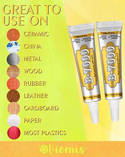 Flexible and Strong B7000 Glue - 15ml (2 Pack) - Multi-Purpose Adhesive for Crafts, Jewelry, and Repairs