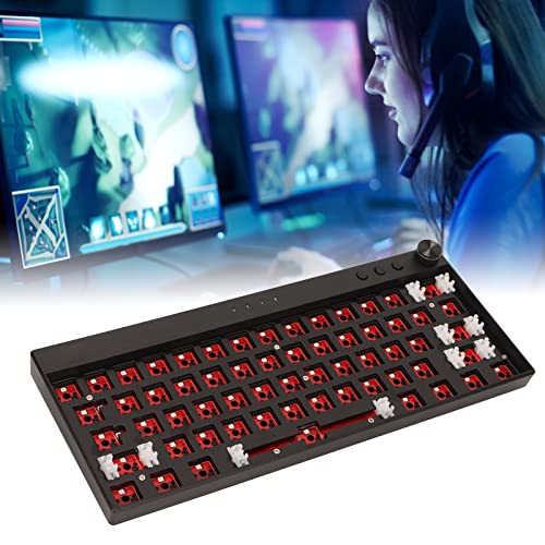 61-Key Mechanical Keyboard DIY Kit, ABS Shell Support 3-Pin Shaft DIY Mechanical Keyboard Kit Switch for Hot Swap Gaming (Black)