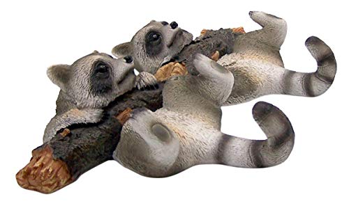 Wowser Rustic Cast Resin Log Cabin Decor Hanging Raccoon Wall Hooks, 9 Inch