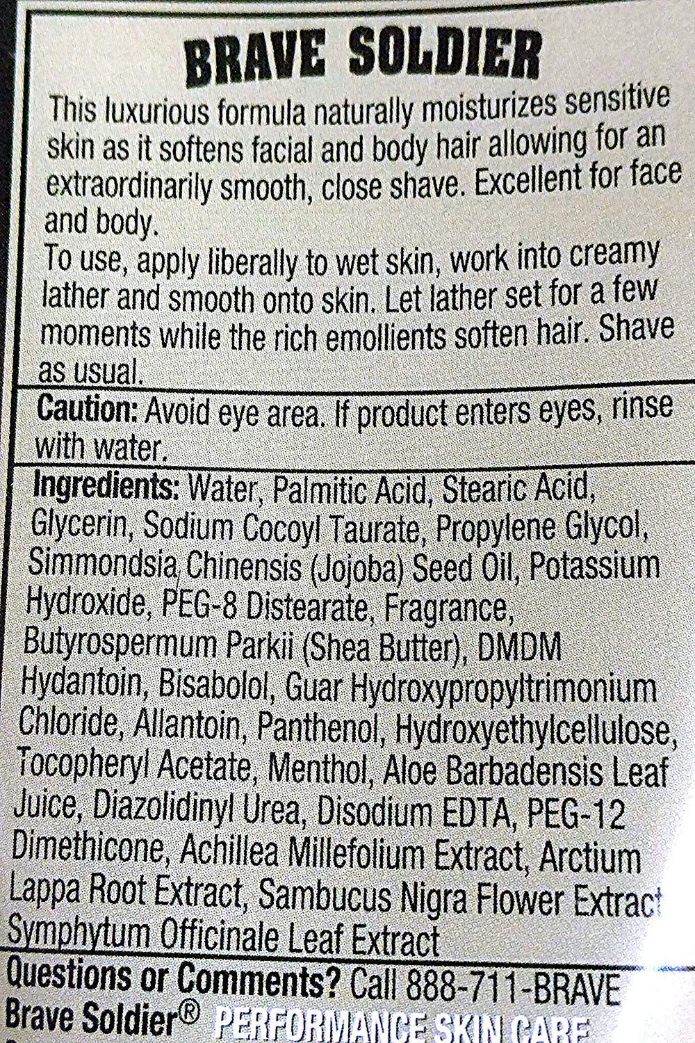 Brave Soldier, Brave Shave Ultimate Shaving Cream, Loaded with natural ingredients, safe for both men and women 6 fl. oz, 177ml