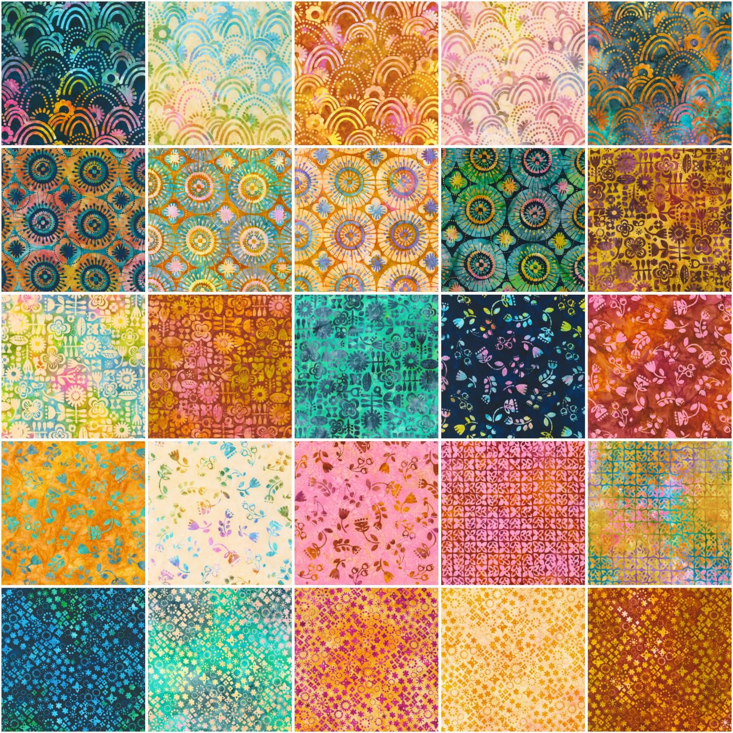 Artisan Batiks Retro Rainbow Roll Up 40 2.5-inch Strips Jelly Roll Robert Kaufman Fabrics RU-1221-40, Assorted