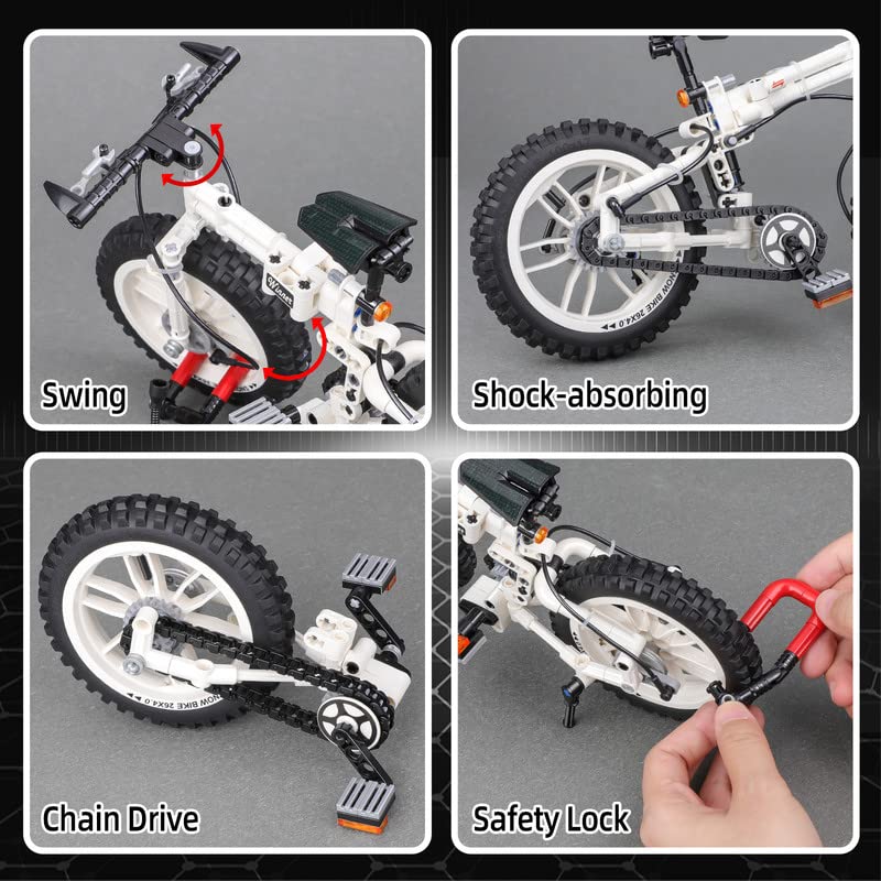 QLT QIAOLETONG Foldable Motorcycle Building Blocks