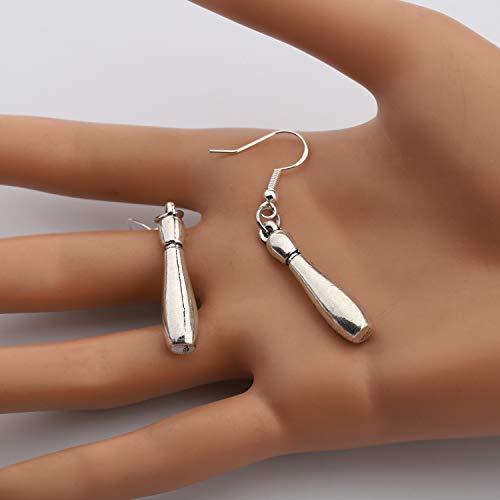 AKTAP Bowling Ball Lover Gift Bowling Pin Charm Earring Bowling Coach Jewelry Bowling Gift For Bowling Players (Bowling Pin Charm Earring)