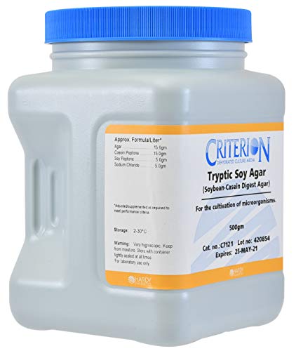 Hardy Diagnostics Tryptic Soy Agar (TSA), Criterion Dehydrated Culture Media, 500gm Wide-Mouth Bottle
