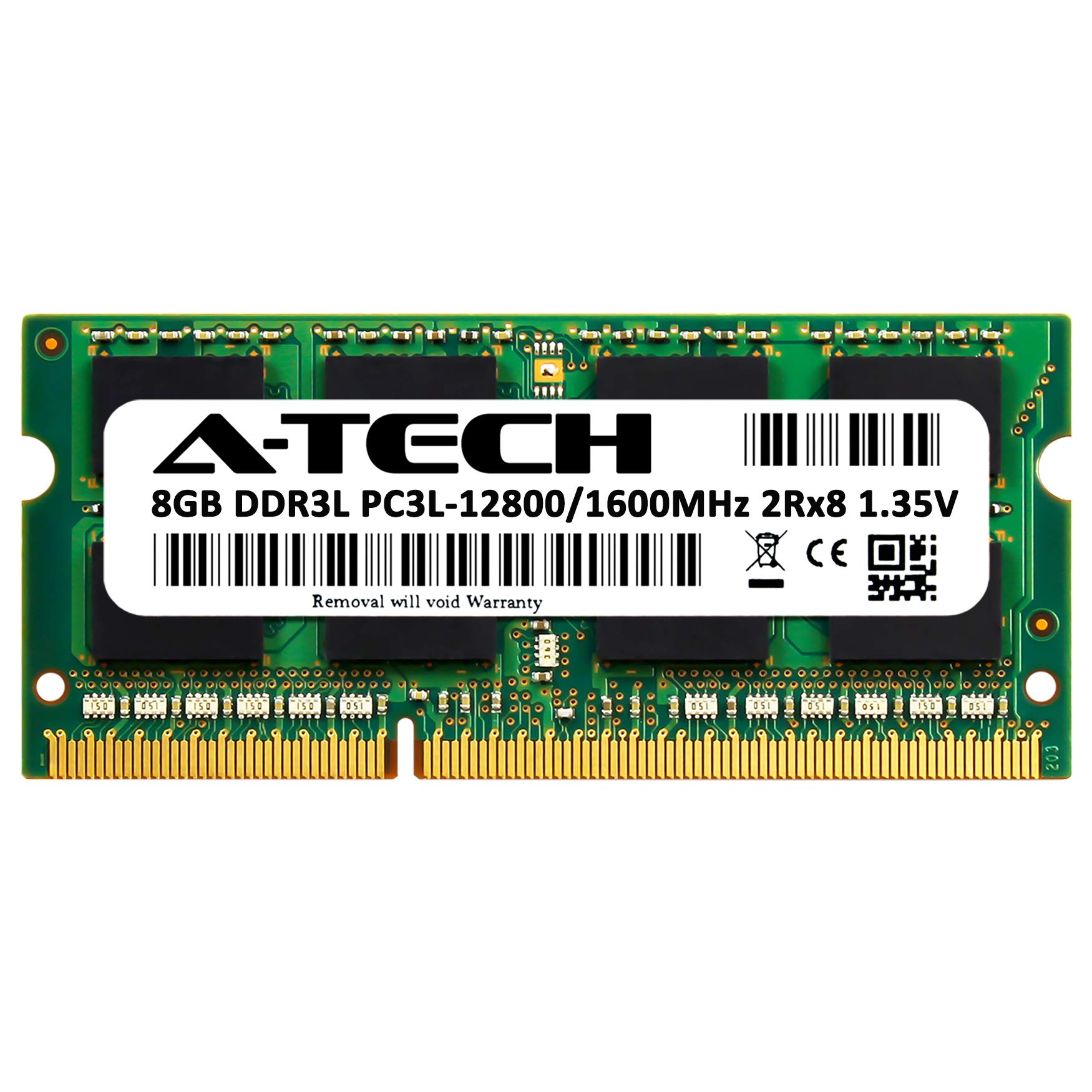A-Tech 8GB RAM Replacement for Samsung M471B1G73QH0-YK0 | DDR3/DDR3L 1600MHz PC3L-12800 2Rx8 1.35V SODIMM 204-Pin Memory Module