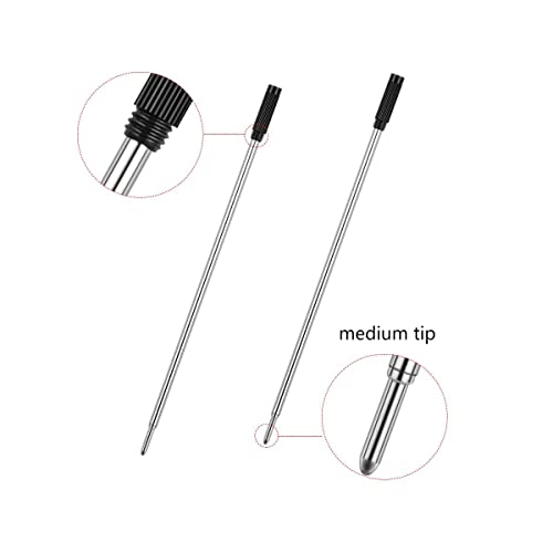 MengRan 4.5'' Cross Compatible Ballpoint Pen Refills, Medium Point Pen Refill -Black Ink Pen Refills.Pack of (20)