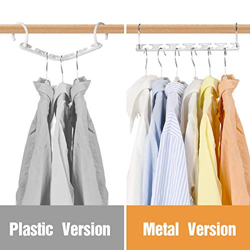 XFKITCHEN Metal Magic Hangers Space Saving Clothes Hangers Closet Space Saver Clothing Hanger Oragnizer for Wardrobe Space,Wrinkle-Free Clothes(Pack of 4)