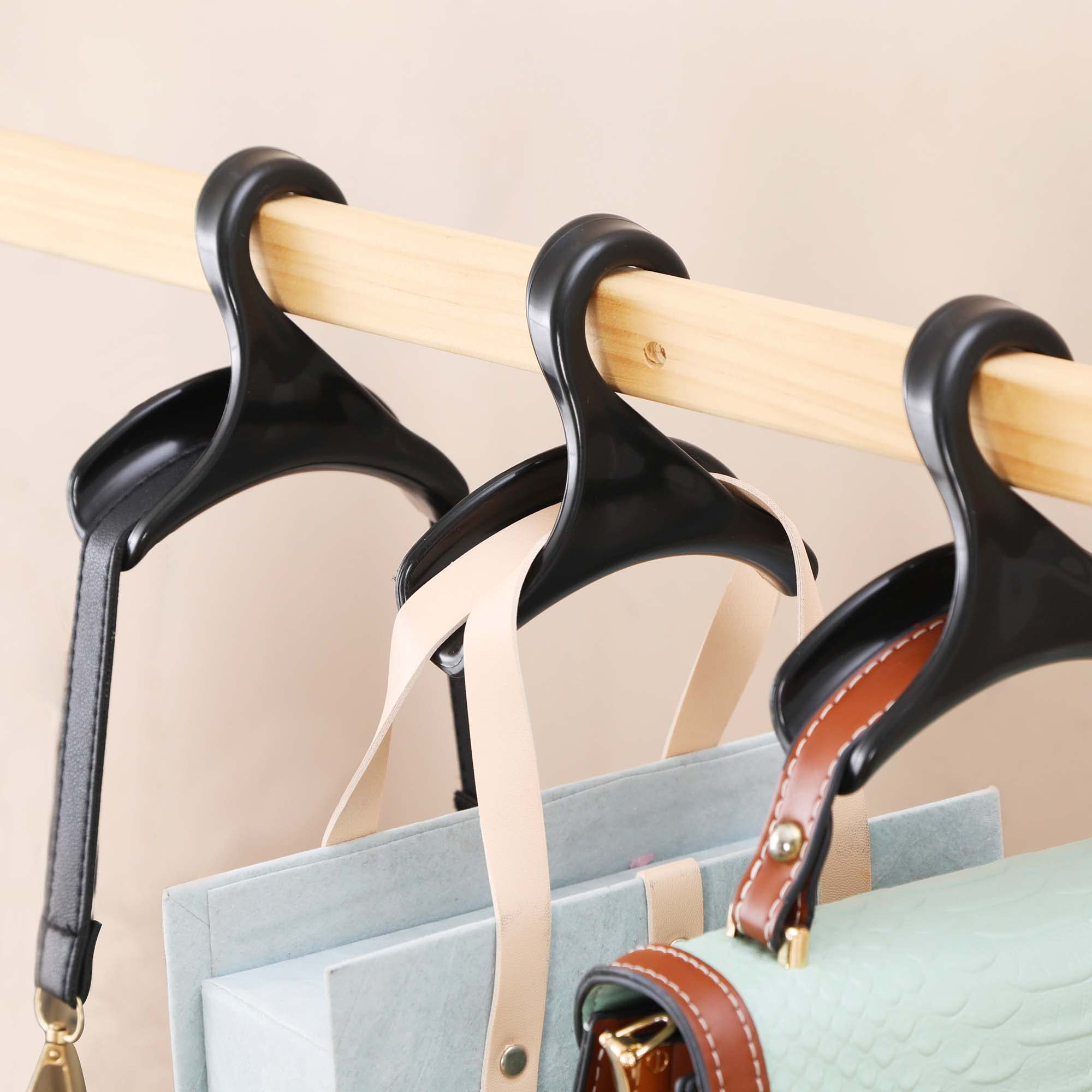 Aaron's Home Purse Hanger Closet, 6 Pack Durable Purse Hanger Hooks, Handbag Hanger Purse Organizer Insert for Handbag, Backpacks, Belts, and Clothes