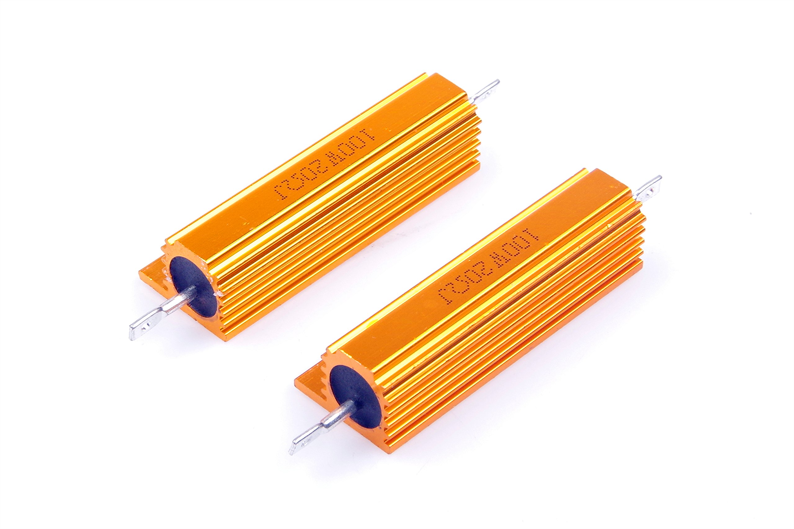LM YN 100 Watt 20 Ohm 5% Wirewound Resistor Electronic Aluminium Shell Resistors Gold (Pack of 2)