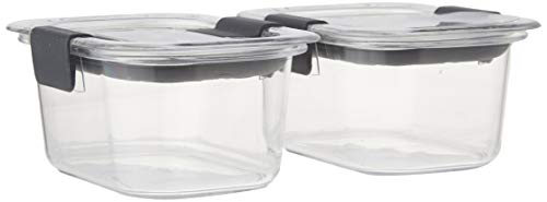Rubbermaid Brilliance Food Storage Container, Small, 1.3 Cup, Clear, 2-Pack