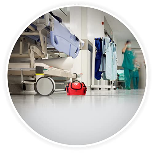 ASA TECHMED First Aid Responder EMS Emergency Medical Trauma Bag EMT, Fire Fighter, Police Officer, Paramedics, Nurse, Red
