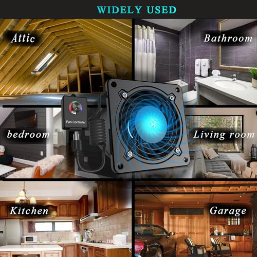 BASOOK 6 Inch Kitchen Exhaust Fan - Powerful and Efficient with Stepless Speed Control. Ideal for Through-Wall Ventilation in Bathroom, Garage, and More. Easy DIY Install.