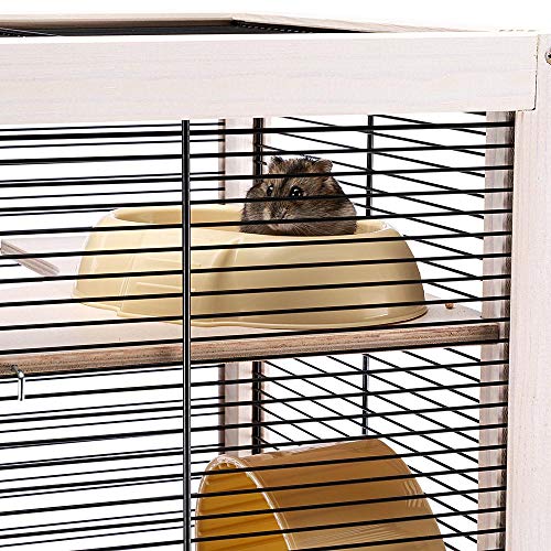 Ferplast HAMSTERVILLE Hamster Habitat Cage, Sturdy Wooden Structure, Black