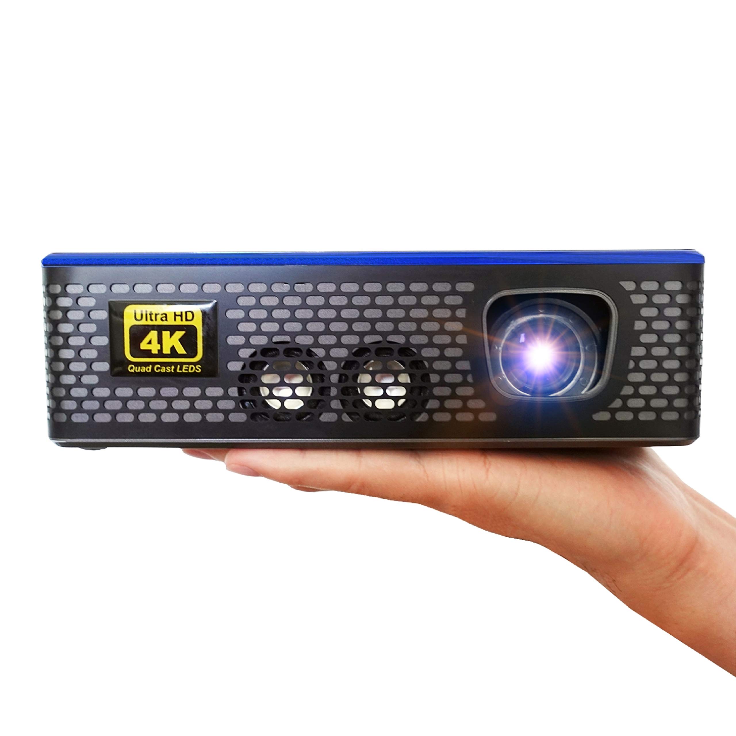 AAXA 4K1 LED Home Theater Projector, 30,000 Hour LEDs, Mercury Free, Native 4K UHD Resolution, Dual HDMI with HDCP 2.2, 1500 Lumens, E-Focus, Portable Size
