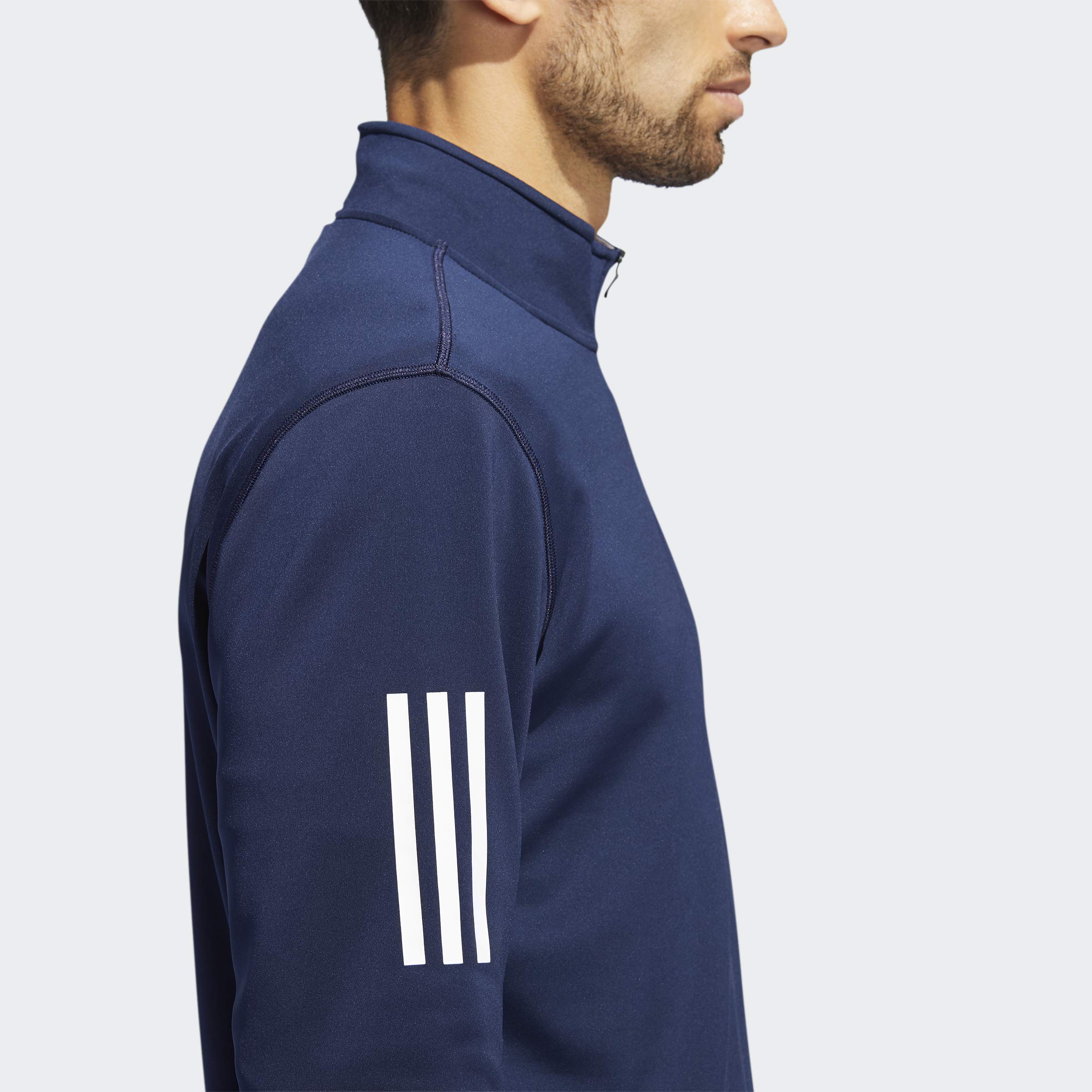 adidas Golf Men's 3-Stripe Midweight Layering Top, Collegiate Navy/White, X-Large
