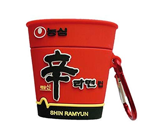 XYFS Compatible with Airpods 1/2 Case Cover, 3D Cute Cartoon Funny Fun, Silicone Air pods Stylish Chic Character Skin Keychain Kits,Stylish Girl Child Teen boy Airpods case (Ramen Cup)