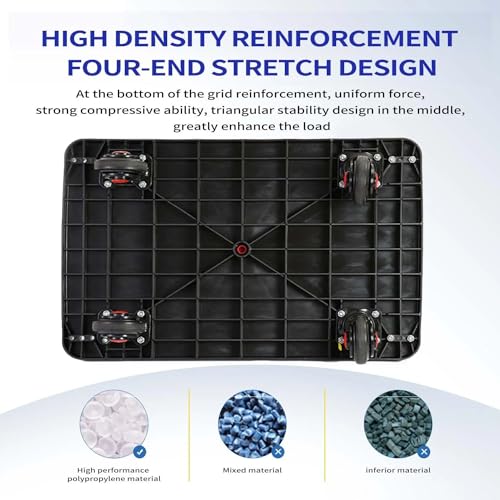 Auroglint-1100 lb. Capacity Platform Cart Heavy Duty Dolly Folding Foldable Moving Warehouse Push Hand Truck Wheel