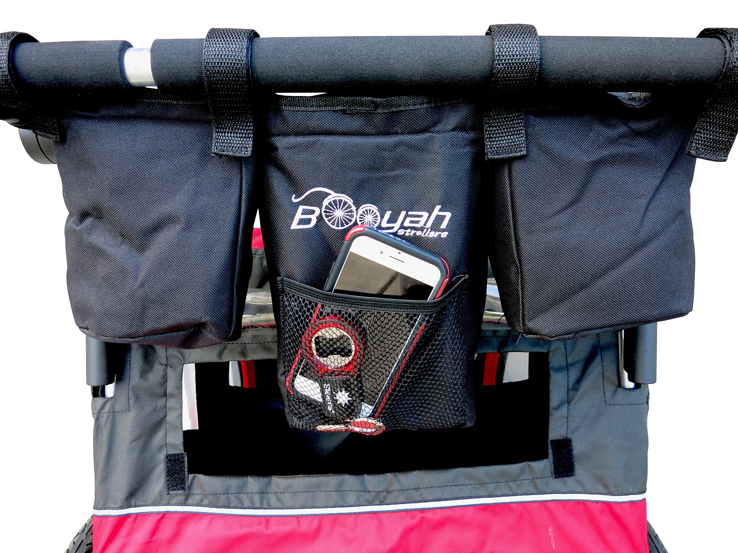 Double Stroller Stroller Organizer for Booyah Child, Large and XL Pet Stroller. Fits Clevr, Aosom and Best Choice Double Baby Strollers, Joggers and pet Strollers.