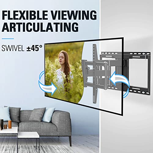 Mounting Dream TV Wall Mount with Sliding Design for Most 42-86" TV, Full Motion TV Mount with Swivel Articulating Dual Arms, Easy for TV Centering, Max VESA 600x400mm, 132 lbs, MD2198