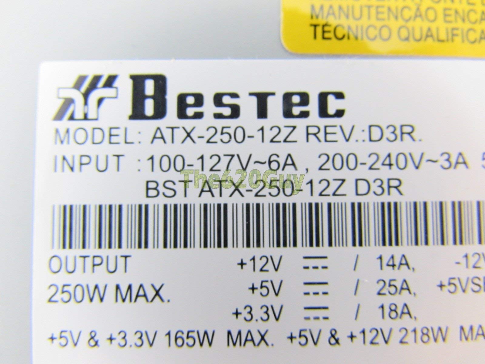 HP 5188-2622 250W 250 Watts ATX12V PSU Power Supply Bestec ATX-250-12Z REV D3R (Renewed)