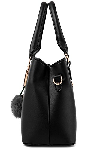 Dreubea Women's Leather Handbag Tote Shoulder Bag Crossbody Purse Pink