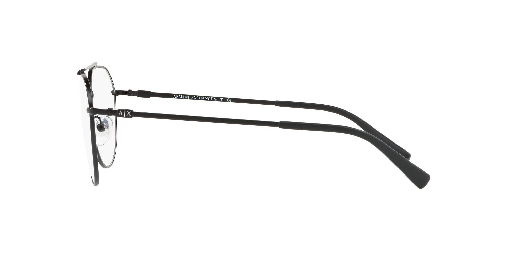 A|X ARMANI EXCHANGE Men's AX1029 Aviator Prescription Eyeglass Frames, Matte Black/Demo Lens, 57 mm