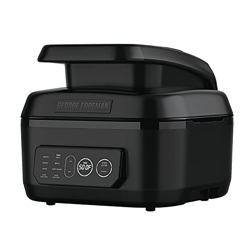 George Foreman Beyond Grill⢠7-in-1 Electric Indoor Grill with Air Fry Technology, MCAFD800D, Black, Large