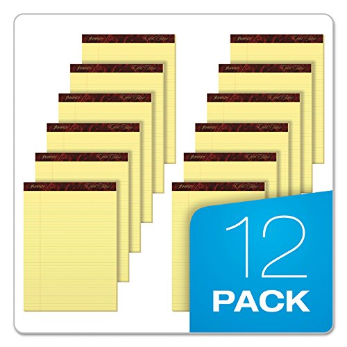 Esselte ESS20022 Ampad Gold Fibre Pads, 8 1/2 x 11 3/4, Canary, 50 Sheets (Pack of 12)
