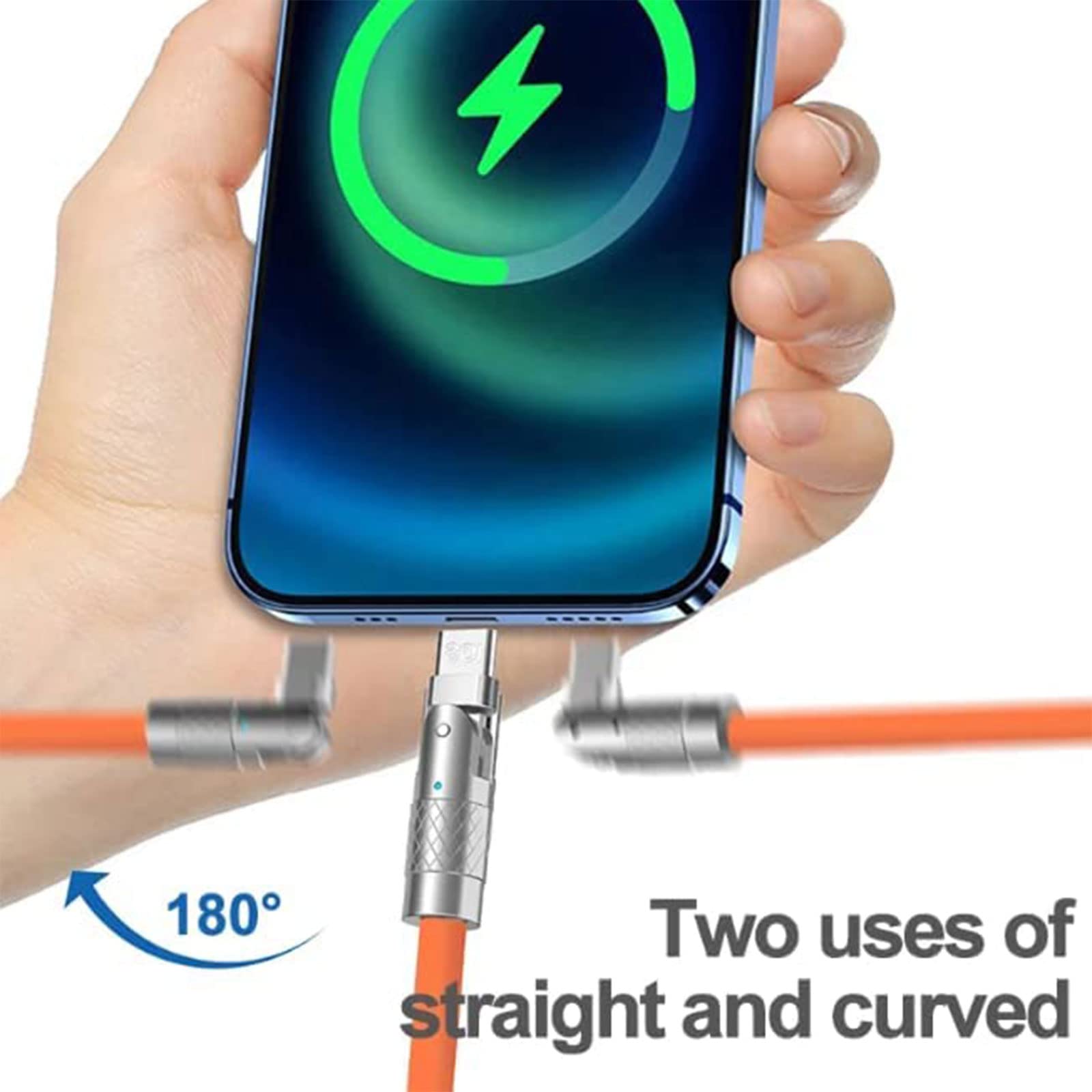AILYRE Chubby Gamer 180 Rotating Fast Charge Cable,180 Degree Rotating Fast Charge Cable (for iOS)