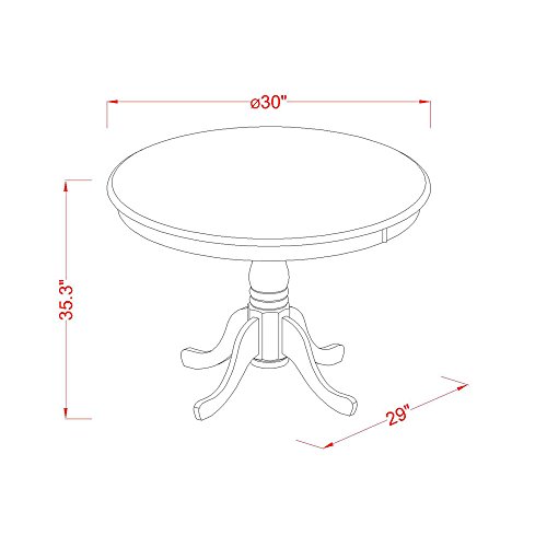 East West Furniture EDVN5-WHI-W Dining Set, 5-Piece