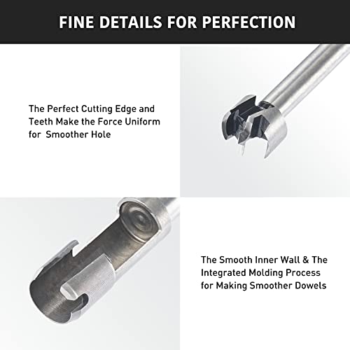 Anfrere 3/4" Wood Plug Cutter and Forstner Bit for Wood Cutting Tool Cork Drill Bit Knife, 3/8" Round Shank Carbon Steel Taper Tapered Cutting Tool Cork Drill Bit Knifes, WCB-A2