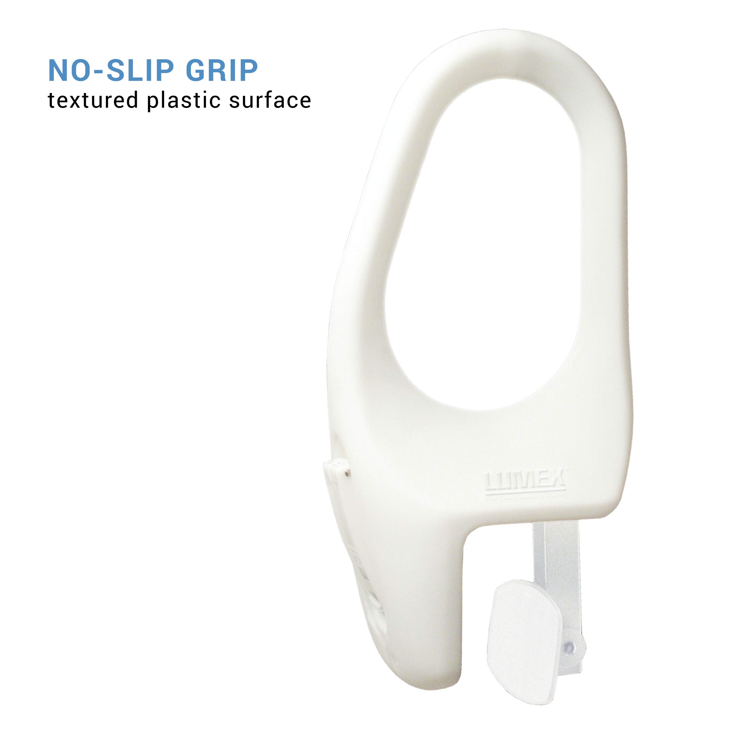 Lumex Tub-Guard Bathtub Safety Rail - Tool-Free Installation and Removal - 12" Tall, White, 69623A-1