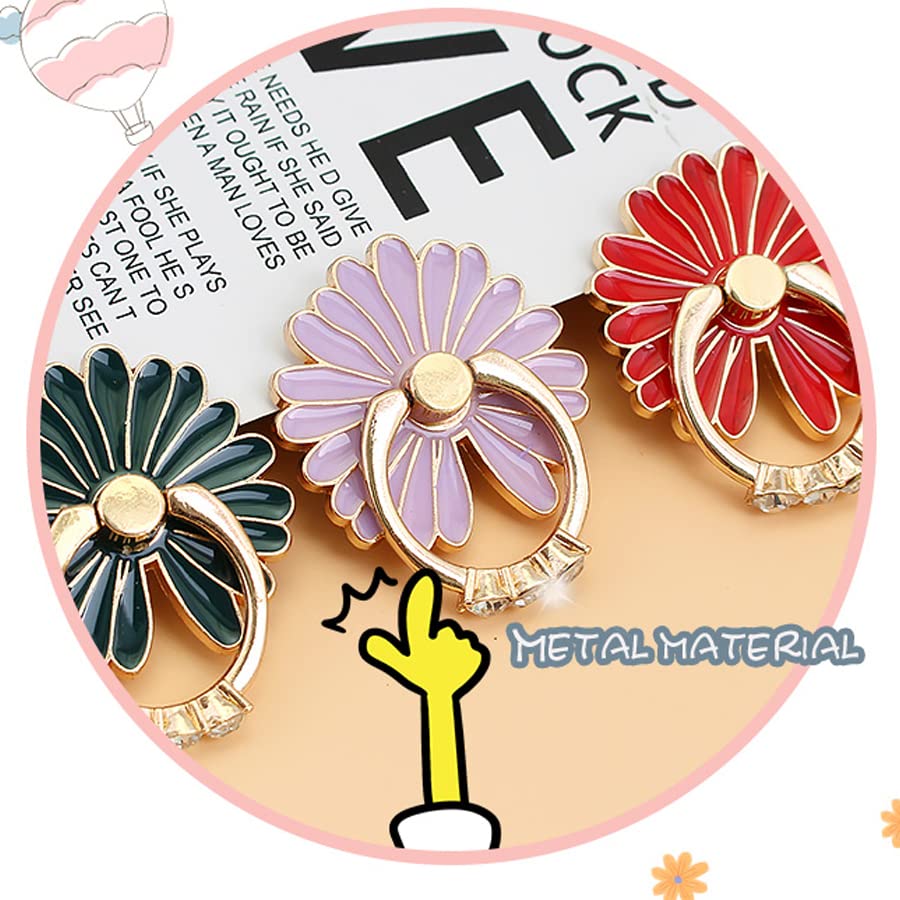 ARFUKA Phone Holder Ring Grips Daisy Finger Ring Stand 360 Cell Phone Ring Hollder for Cell Phone Tablet Case Accessories 6 Pack